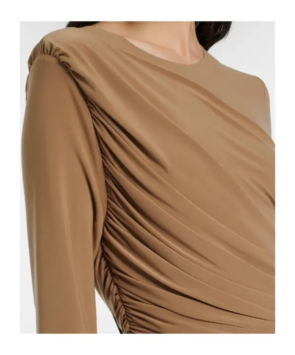 Norma Kamali Diana Ruched Jersey Cocktail Dress