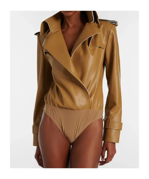 Norma Kamali Double-breasted Pu Bodysuit