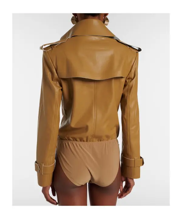 Norma Kamali Double-breasted Pu Bodysuit