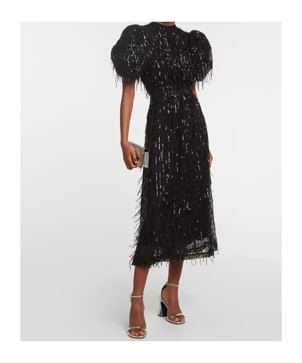 ROTATE BY BIRGER CHRISTENSEN Sequined Tassel Dress