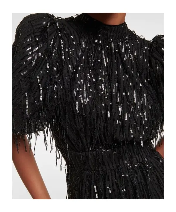 ROTATE BY BIRGER CHRISTENSEN Sequined Tassel Dress