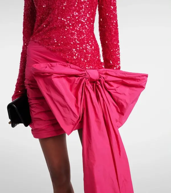 ROTATE BY BIRGER CHRISTENSEN Bow Sequin Dress