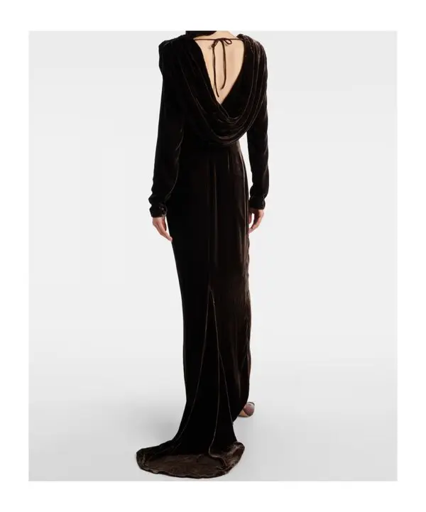 ROTATE BY BIRGER CHRISTENSEN Draped Long-sleeved Dress