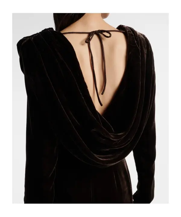 ROTATE BY BIRGER CHRISTENSEN Draped Long-sleeved Dress