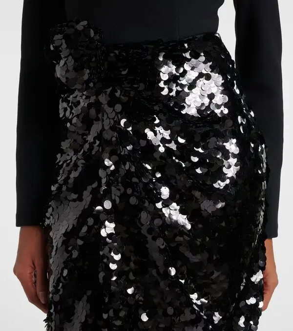 ROTATE BY BIRGER CHRISTENSEN Gathered Sequined Maxi Dress