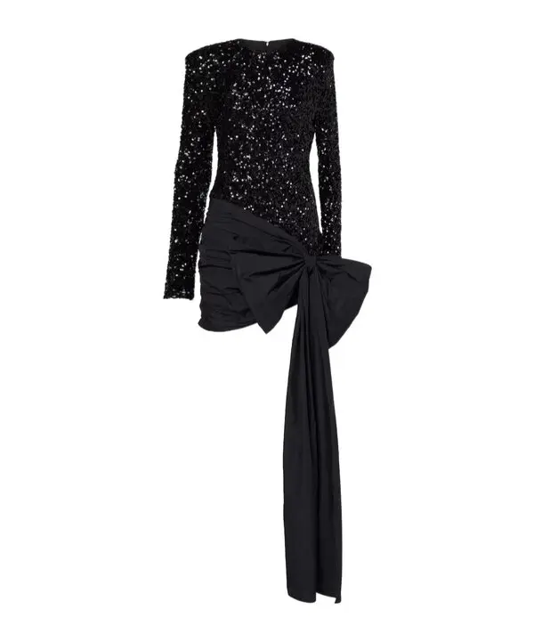 ROTATE BY BIRGER CHRISTENSEN Bow Sequin Dress