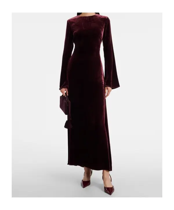 ROTATE BY BIRGER CHRISTENSEN Round Neck Long Sleeve Dress
