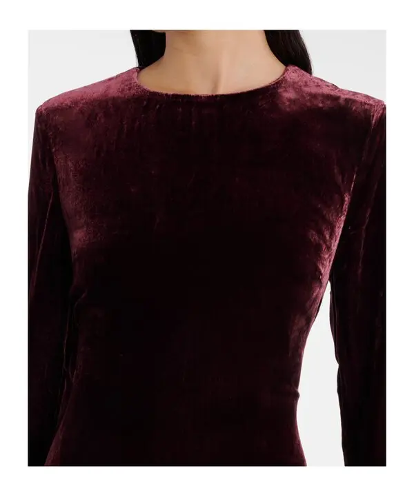 ROTATE BY BIRGER CHRISTENSEN Round Neck Long Sleeve Dress