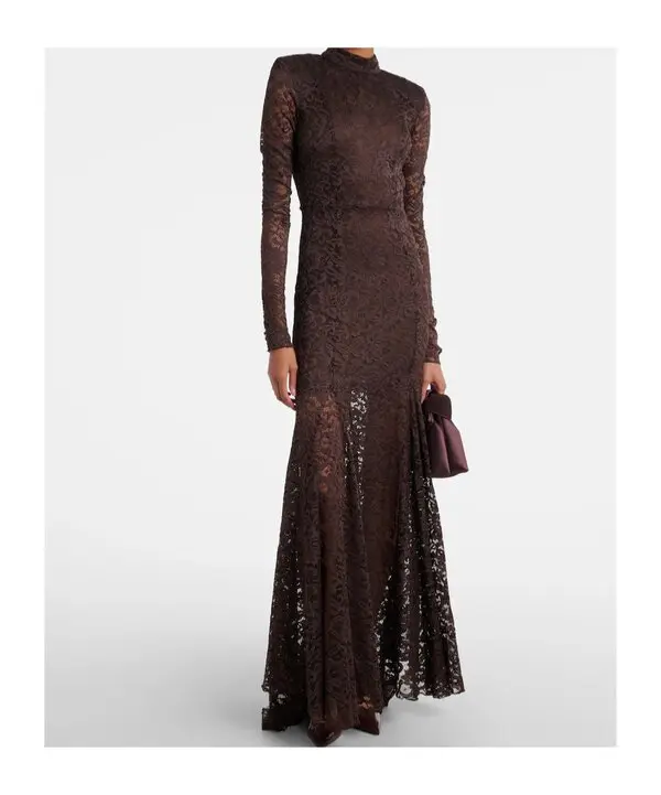 ROTATE BY BIRGER CHRISTENSEN Open-back Floral Lace Dress