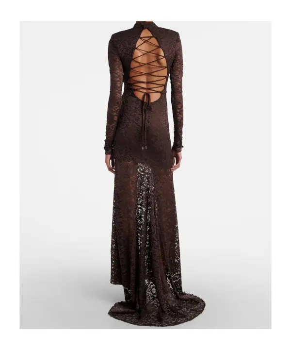 ROTATE BY BIRGER CHRISTENSEN Open-back Floral Lace Dress