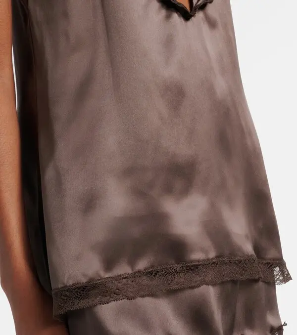 Magda Butrym Floral Appliqué Silk Satin Camisole