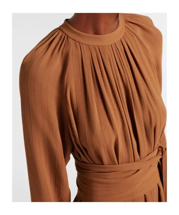 JOSEPH Pinky Belted Draped Maxi Dress