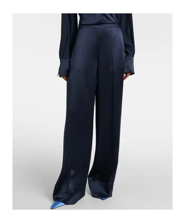 JOSEPH Dijon Silk Satin Wide-leg Pants