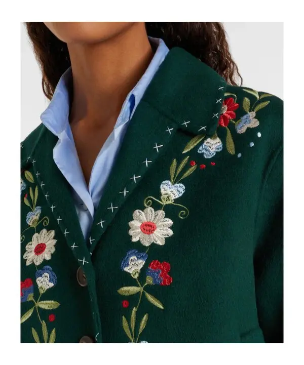 Rixo Embroidered Single-breasted Casual Jacket