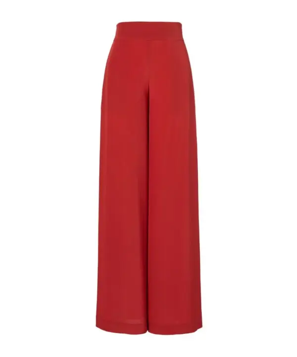 JOSEPH Rihani Silk Wide-leg Pants - Red