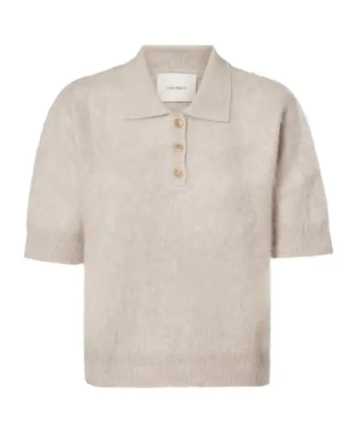 LISA YANG Carolyn Cashmere Polo Sweater - Beige