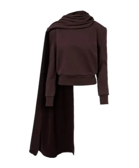 Magda Butrym Draped Scarf-detail Cotton Sweatshirt