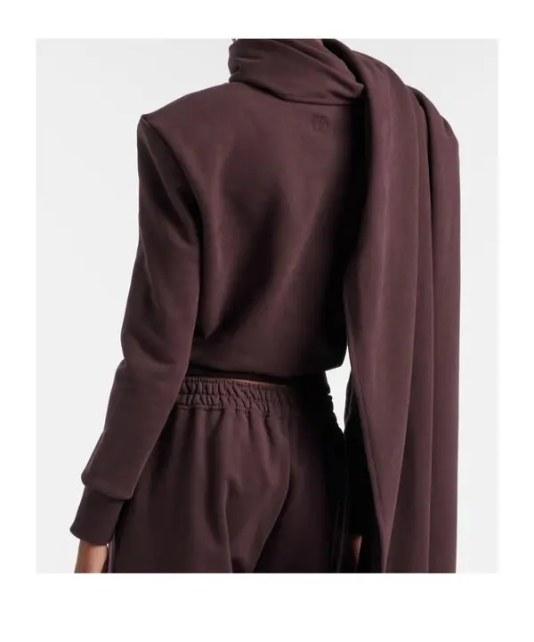 Magda Butrym Draped Scarf-detail Cotton Sweatshirt