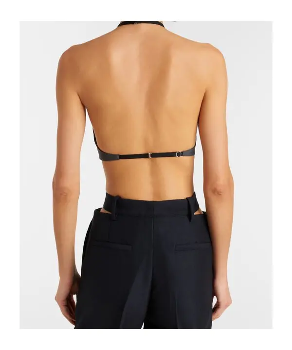 JIL SANDER Halterneck Virgin Wool Crop Top
