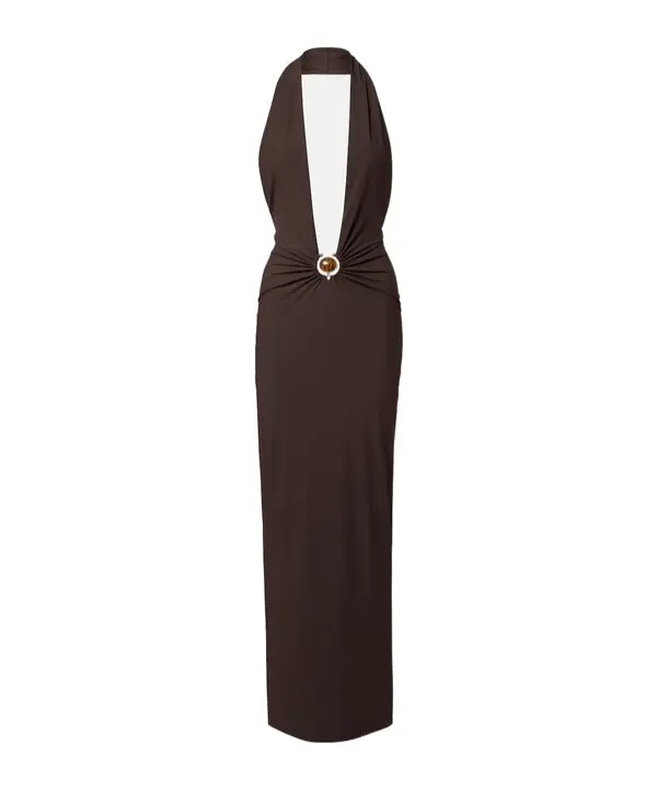 Christopher Esber Embellished Halterneck Maxi Dress