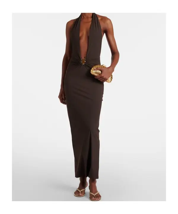 Christopher Esber Embellished Halterneck Maxi Dress