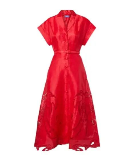 LEO Aubrey Linen-blend Canvas Midi Dress