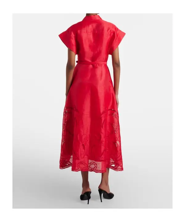 LEO Aubrey Linen-blend Canvas Midi Dress