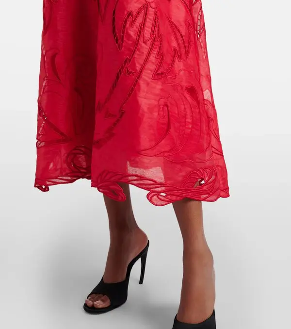 LEO Aubrey Linen-blend Canvas Midi Dress