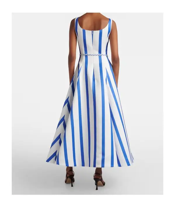 LEO Serafina Striped Satin Maxi Dress