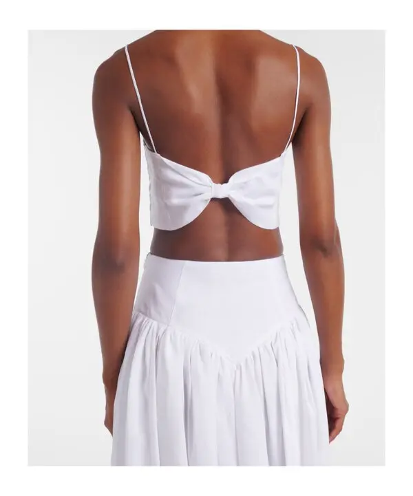 Gabriela Hearst Linen Crop Top With Tie Detail
