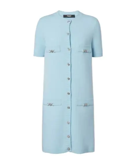 Versace Medusa Wool And Cashmere Shirt Dress - Blue
