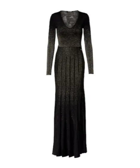Roberto Cavalli Glitter Pleated Gown