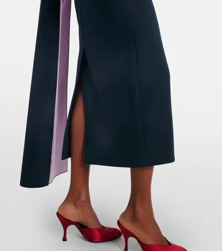 ROKSANDA Maite Caped Off-shoulder Midi Dress