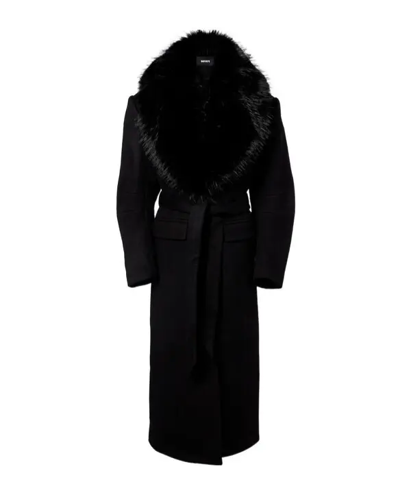 ROTATE BY BIRGER CHRISTENSEN Belted Coat - Black