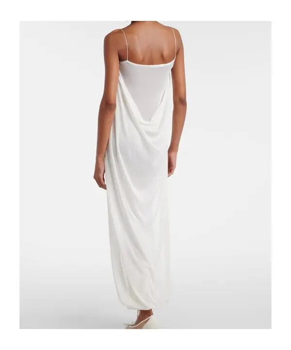 Jacquemus Plumetis Polka-dot Jersey Slip Dress