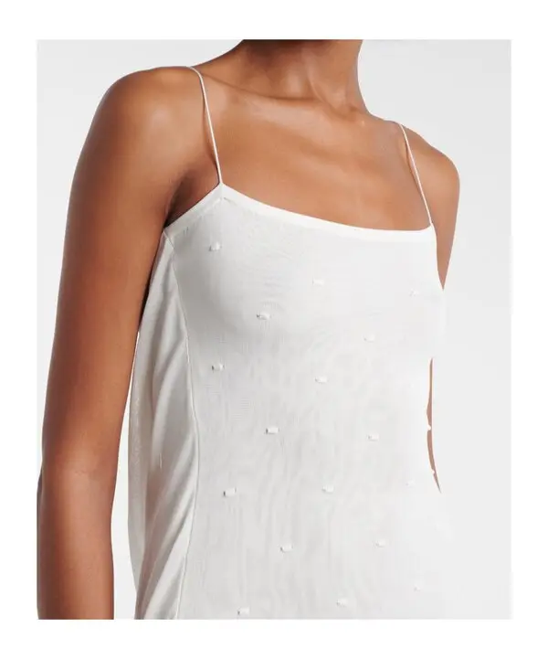 Jacquemus Plumetis Polka-dot Jersey Slip Dress