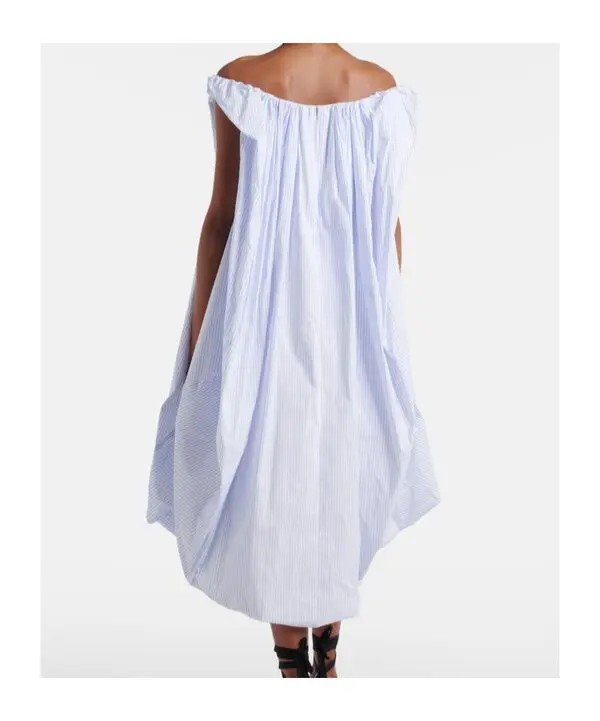 Jacquemus Lavande Gathered Striped Midi Dress
