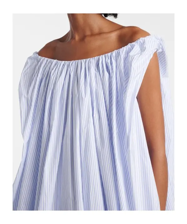 Jacquemus Lavande Gathered Striped Midi Dress