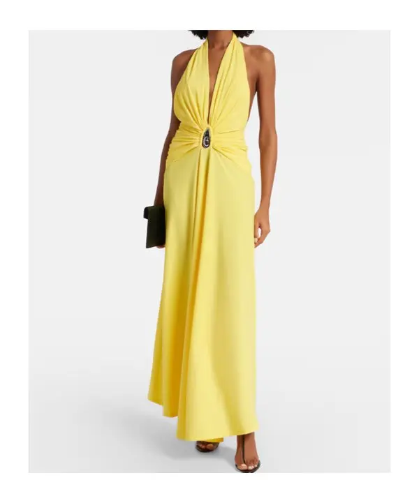 Christopher Esber Embellished Ruched Jersey Maxi Dress