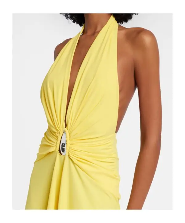 Christopher Esber Embellished Ruched Jersey Maxi Dress