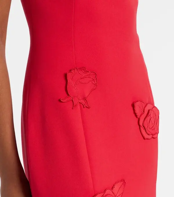 LEO Emily Floral-appliqué Midi Dress