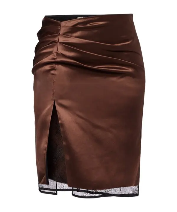 JACQUES WEI Lace-trimmed Satin Miniskirt