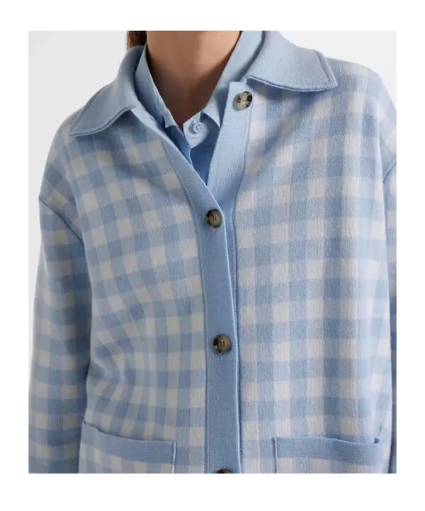 Jardin Des Orangers Gingham Wool And Cashmere Cardigan