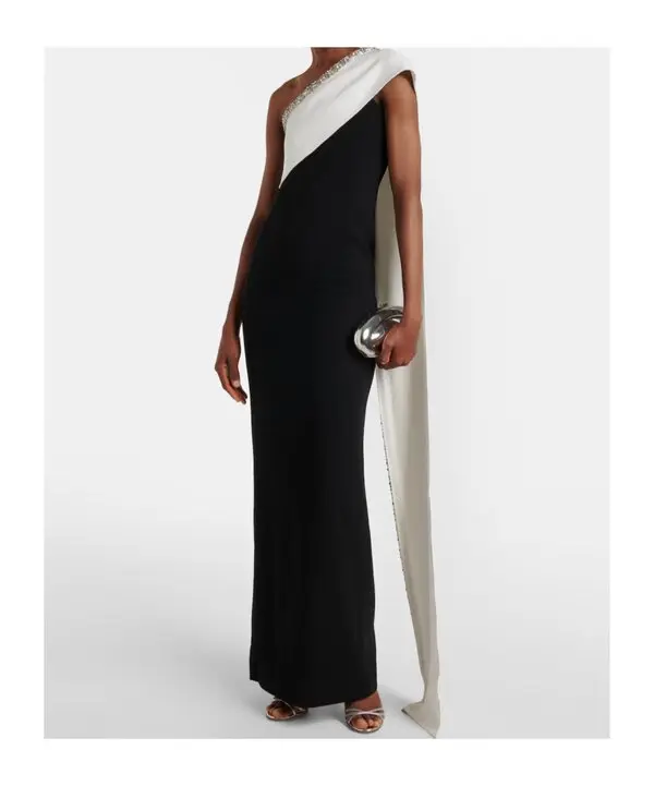 Roland Mouret Embellished Cape Effect Gown