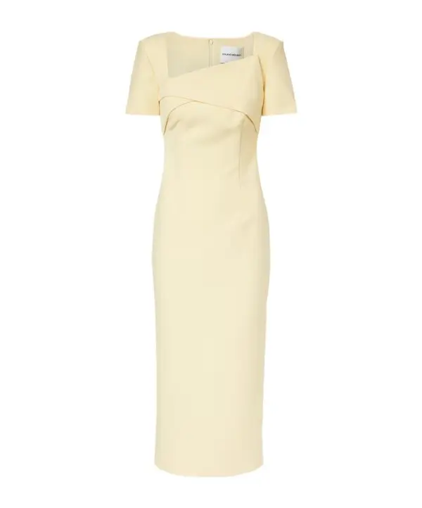 Roland Mouret Draped Crepe Midi Dress - Yellow