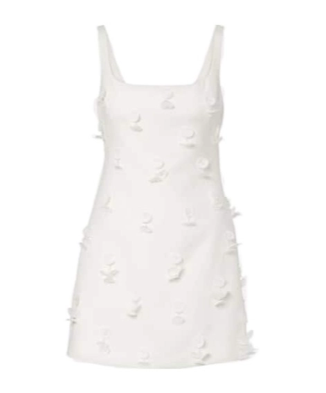 Simkhai Calinn Floral-appliqué Linen-blend Minidress - White
