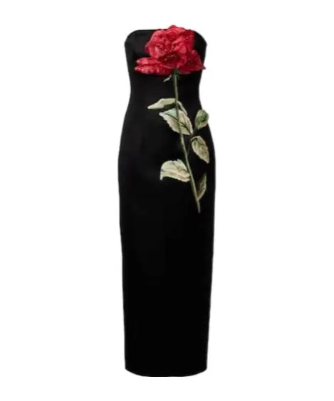 LEO Rayna Floral-appliqué Midi Dress