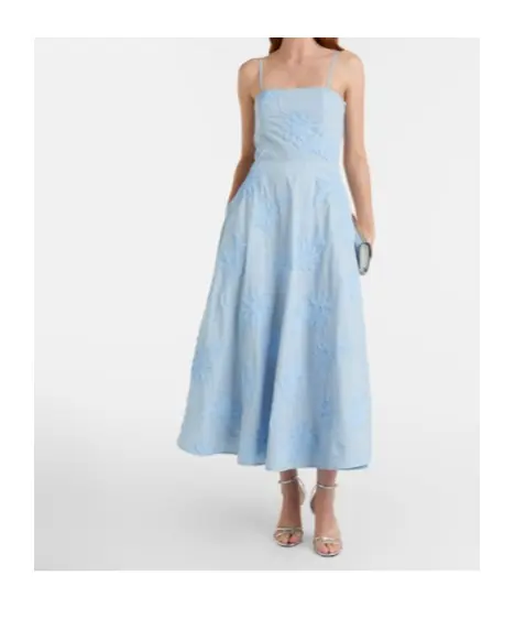 ROTATE BY BIRGER CHRISTENSEN Embroidered Floral Cotton Midi Dress