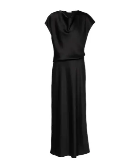 Vince Draped Satin Midi Dress