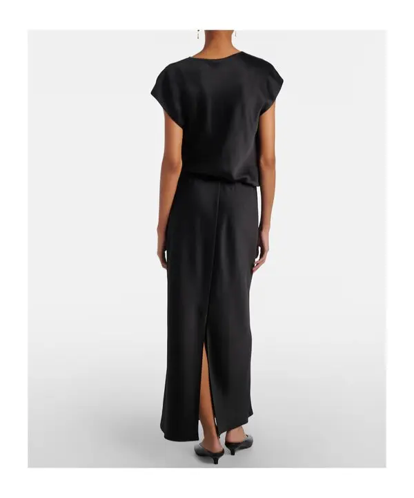Vince Draped Satin Midi Dress